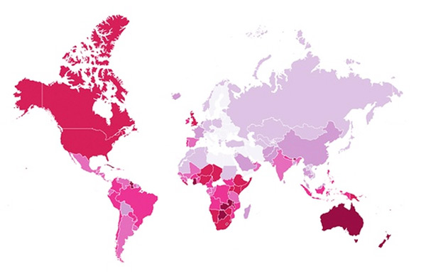 Most Health-Curious Countries: Google