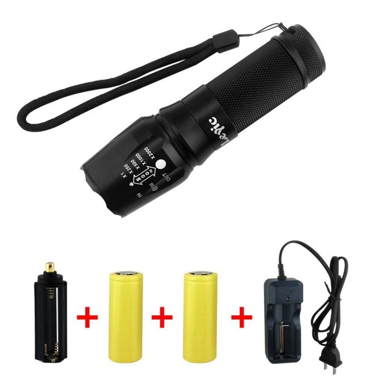 Super Bright CREE XML T6 LED Portable Zoom Tactical Flashlight - WF ...
