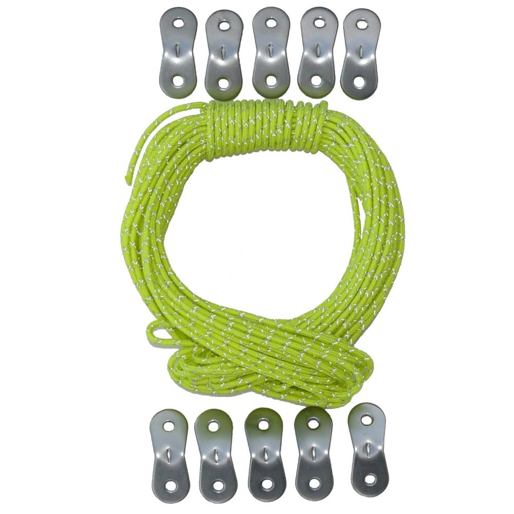 Tent Tools Guyline Adjuster Kit - 50ft Reflective Tent Rope with 10 ...