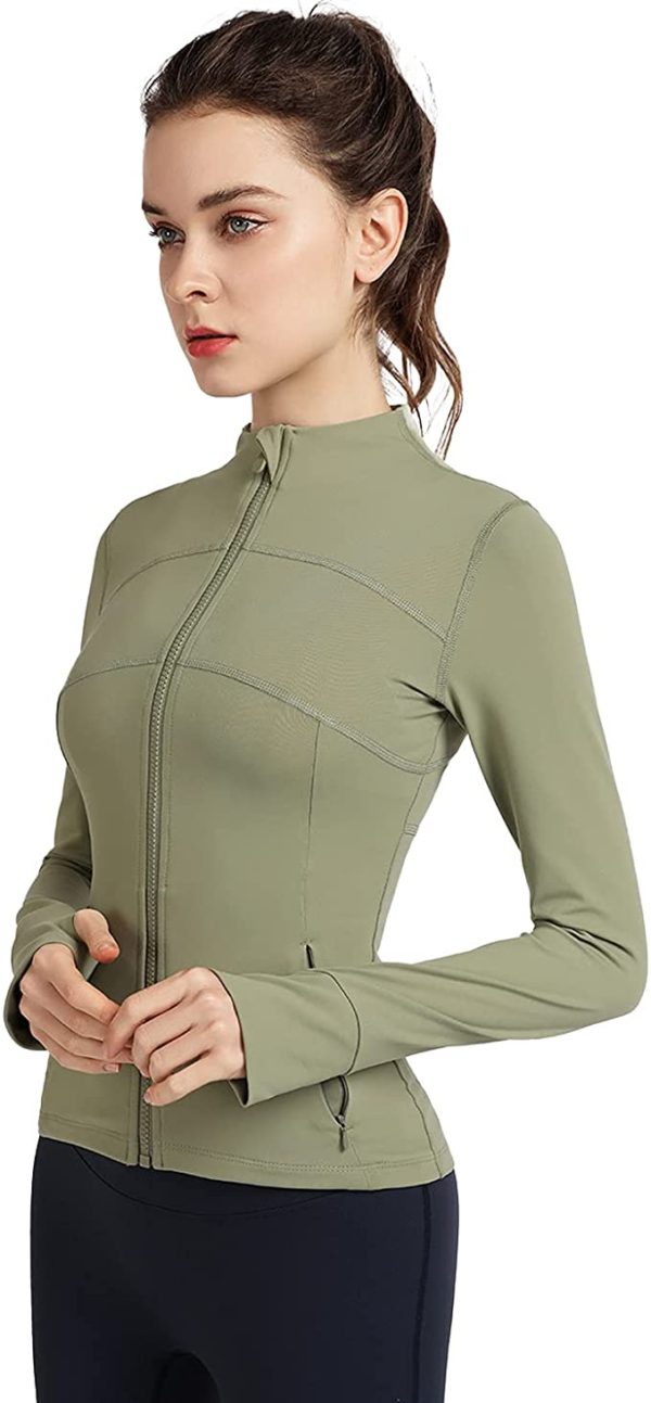 Women's Stretchy Workout Jackets Lightweight Full Zip - WF Shopping