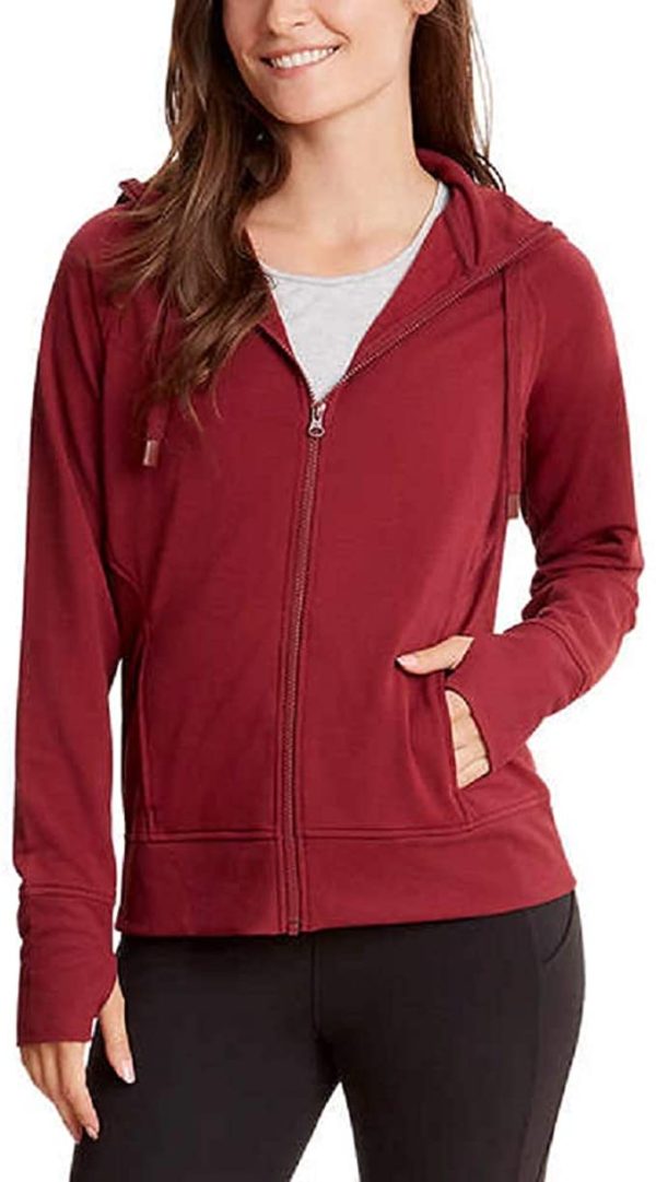 Women's Double Collar Full Zip Hooded Jacket - WF Shopping