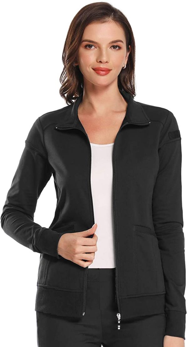 JEYONG Scrub Jackets for Women Zip Up Scrub jacket - WF Shopping
