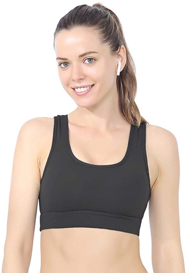 Women's Sports Bra Full Coverage High Impact Support Mesh Racerback ...