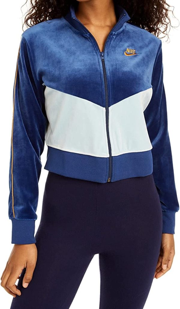 Nike Women's Sportswear Velour Color Blocked Jacket - WF Shopping