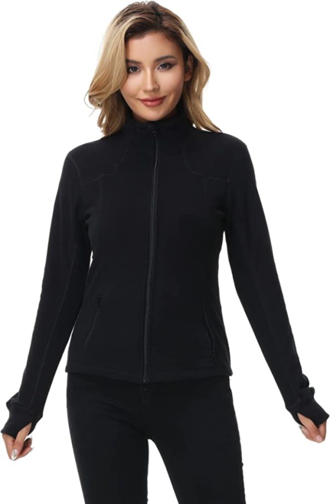 Workout Track Jacket Women Lightweight Polar Fleece Athletic - WF Shopping