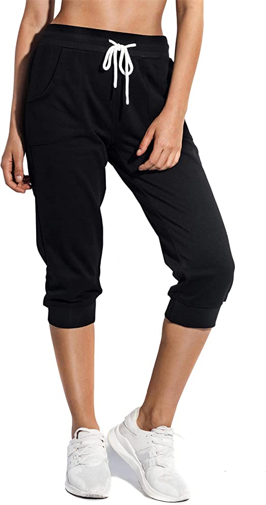 Women's Sweatpants Capri Pants Cropped Jogger Running Pants - WF Shopping