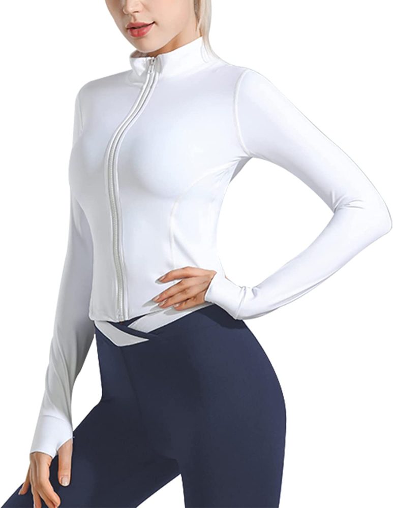 Women's Workout Jacket Full Zip Running Jacket, Lightweight Athletic ...