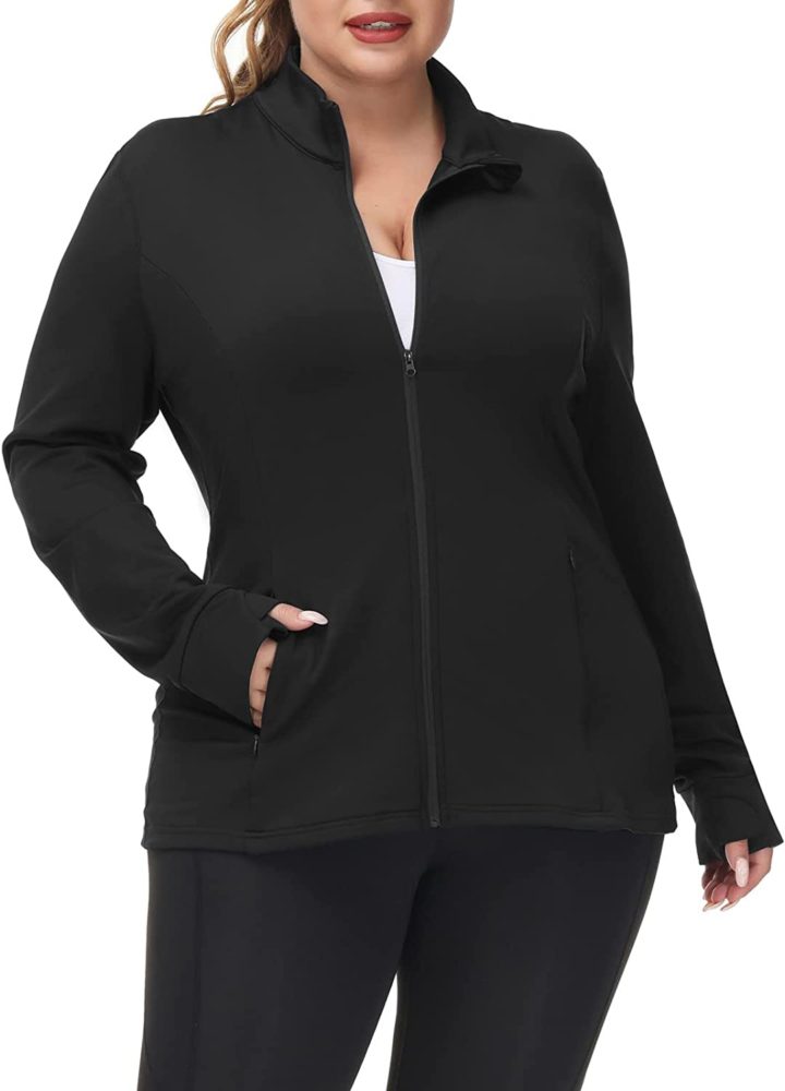 Women Lightweight Plus Size Running Jacket Full Zip Sportswear - WF ...