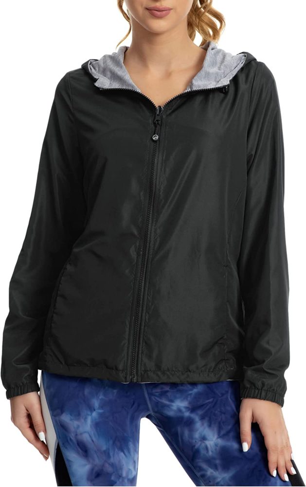 Womens Workout Jacket Zip Up Hoodie Reversible Light Weight Sports - WF ...