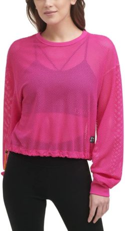 DKNY Sport Women's Long-Sleeve Mesh Top - WF Shopping