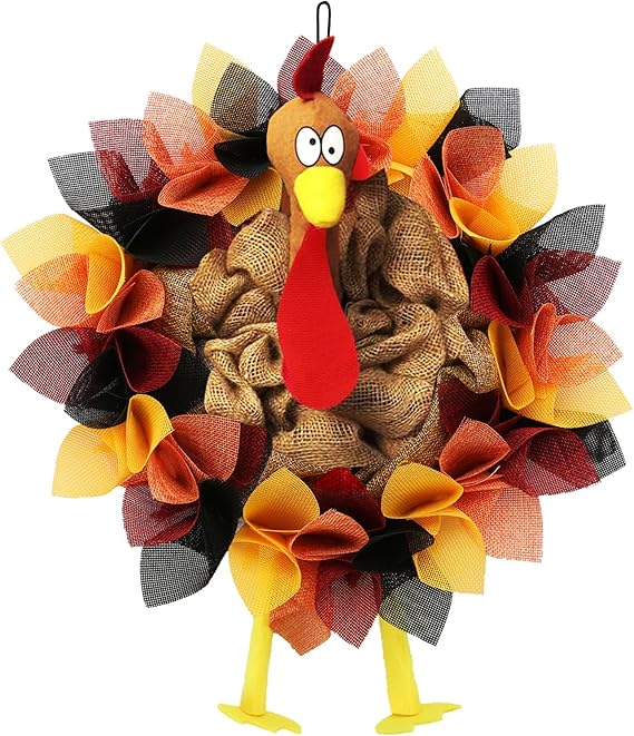 CYNOSA Thanksgiving Door Decorations Turkey Decor Thanksgiving Wreath ...