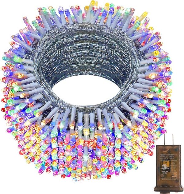 KNONEW 403ft 1000 LED String Lights Outdoor Christmas Lights 8 Modes ...