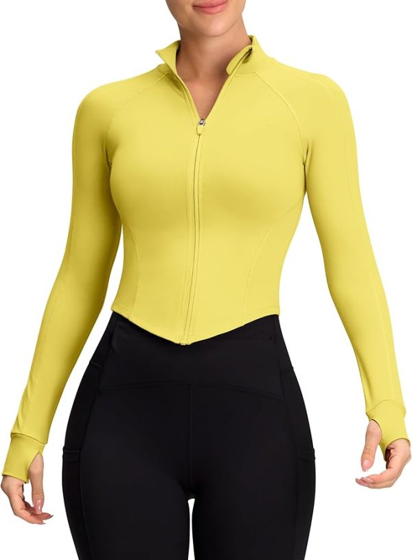 Womens Zip Up Bbl Jacket Lightweight Cropped Athletic Jacket Track Gym ...