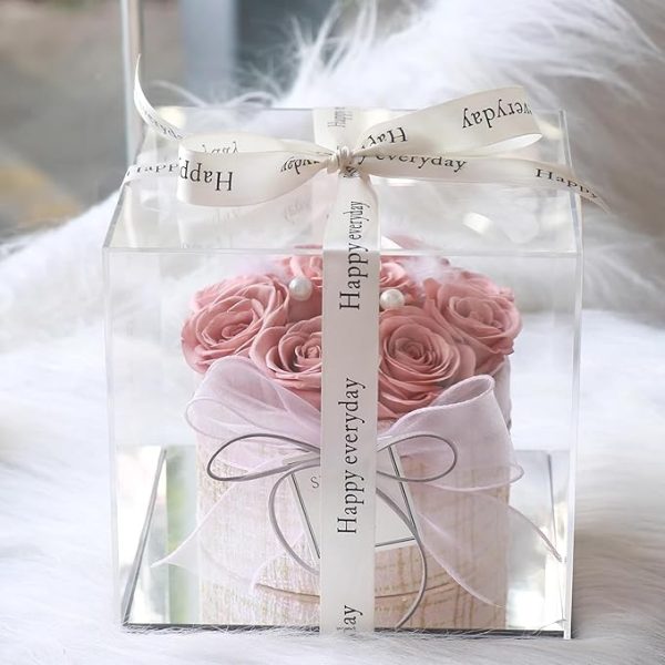 Birthday Cake Box Preserved Rose Flower Long Lasting Fresh Valentine's ...