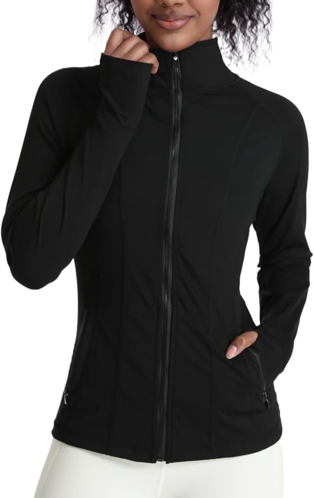 Women's Running Jackets with Pockets,Athletic Full Zip Lightweight ...