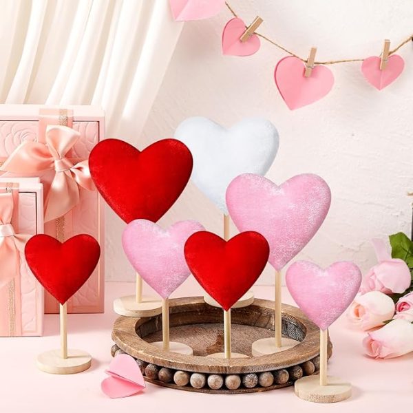 Wooden Sign Heart Tabletop Centerpiece Block Tall Standing Valentines ...