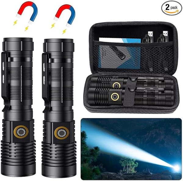 Rechargeable Tactical Flashlights 20000 High Lumens - 1500 Meters Long ...