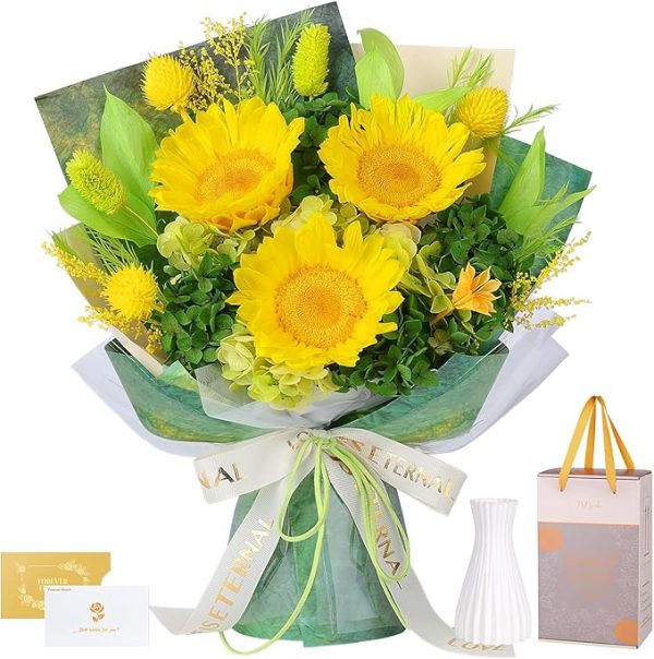 Preserved Sunflower Bouquet - Forever Flowers for Delivery, Long ...
