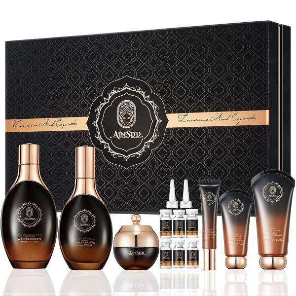 Anti-Aging Skin Care Set,12PCS Face Care Kit with Cleanser, Toner,Serum ...
