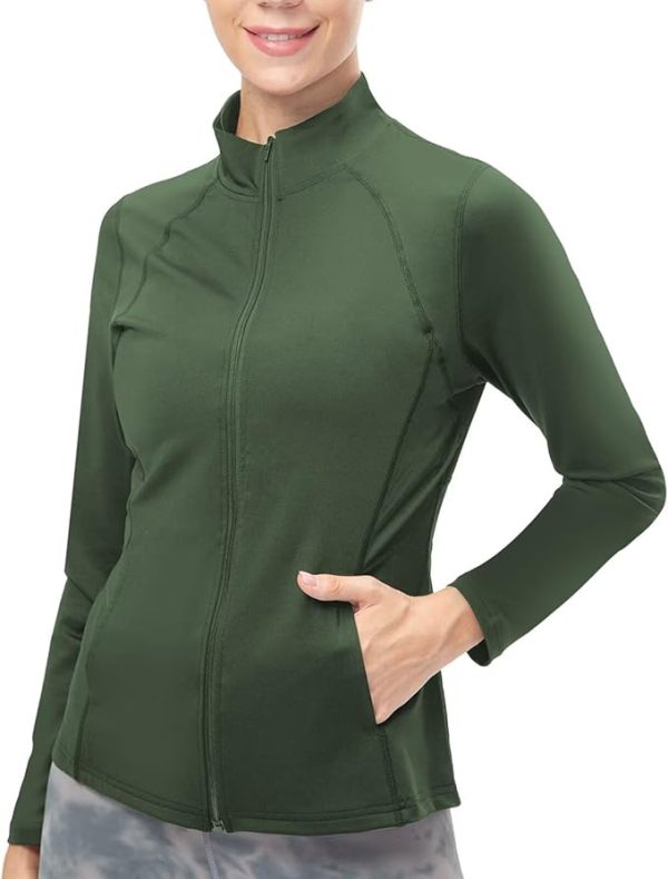 Women's Athletic Full Zip Lightweight Workout Jackets Long Sleeve ...