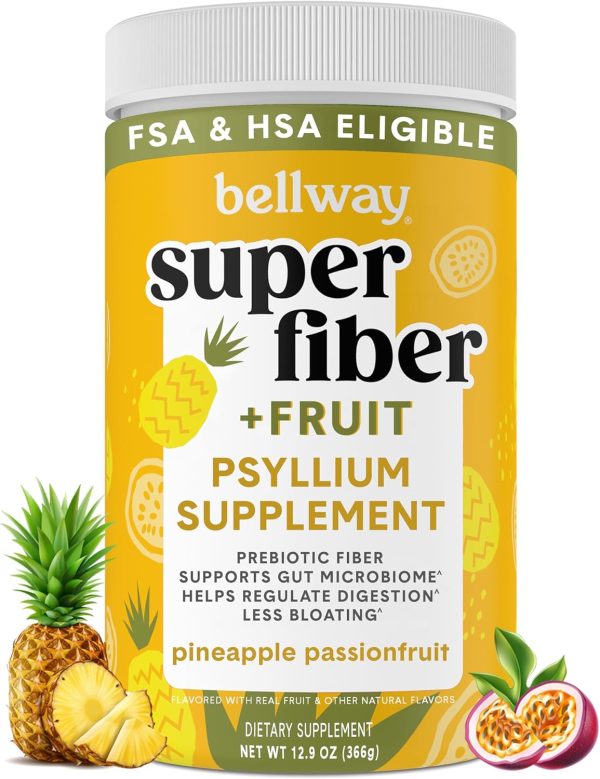 Bellway Super Fiber Powder + Fruit, Sugar Free Organic Psyllium Husk ...